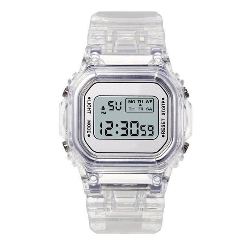 [JOM PROMOSI PANAS] NEW HONHX Transparent Sports Watch Digital LED Men Women Kids Watch Jam ...