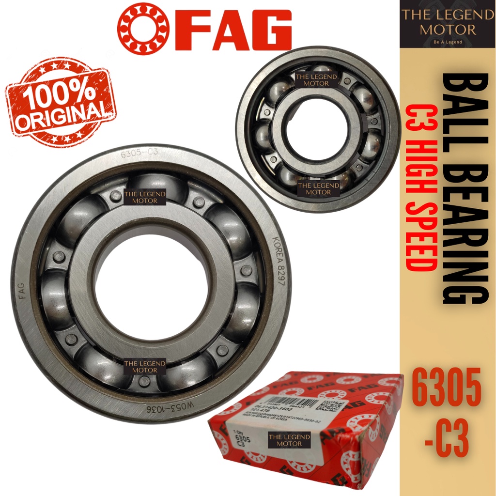 FAG Bearing 6205 6304 6204 63/22 C3 Bearing Racing Germany TB P6 C3 ...