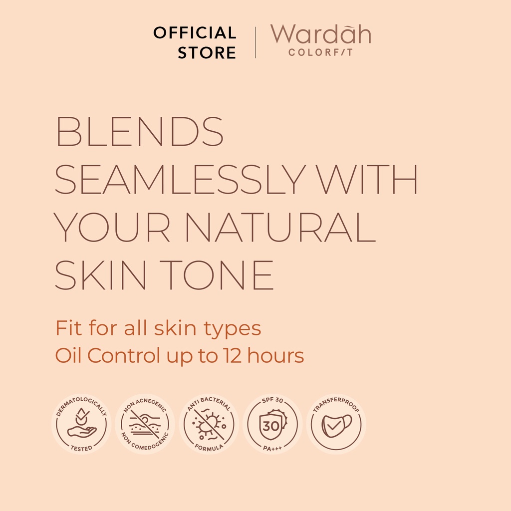 Wardah Colorfit Mattifying Face Powder 23W Warm Ivory | PGMall