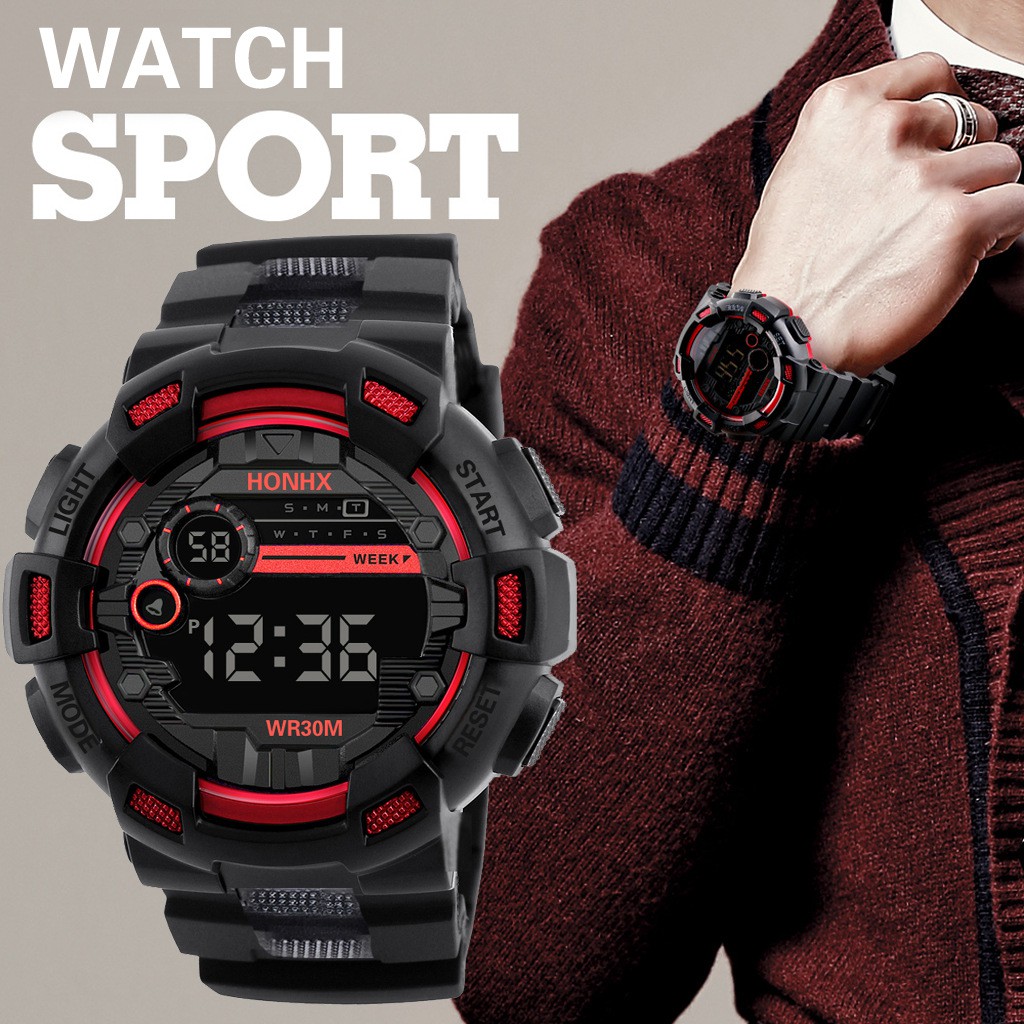 [ WATCHGOD PROMO ] 2 YEARS WARRANTY HONHX 719-66F Original Sports LED Digital Men Women Kid ...