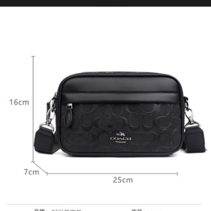 Coach Sling Bag Crossbody Shoulder Unisex Bag Coach Beg Lelaki wanita Dark Brown PGMall