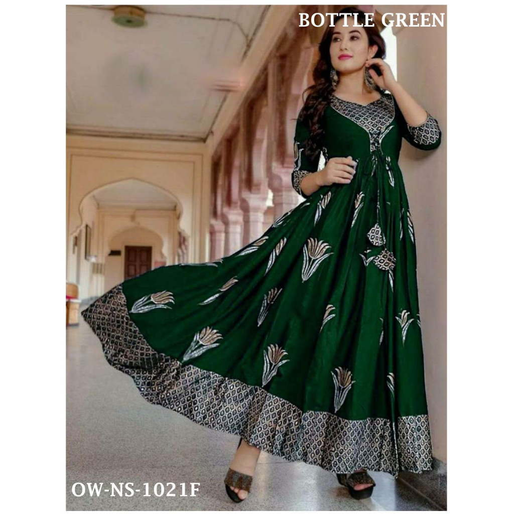 XS To 6XL Readymade Rayon Gown in Print/Gaun rayon readymade dalam ...
