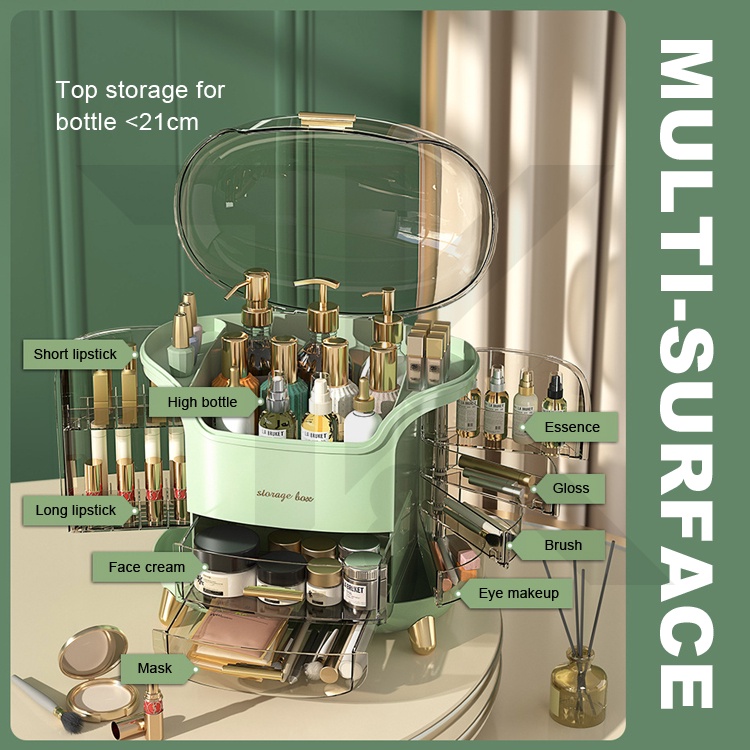 [LOCAL] Multiple Surface Cosmetic Storage Box Dustproof Makeup ...