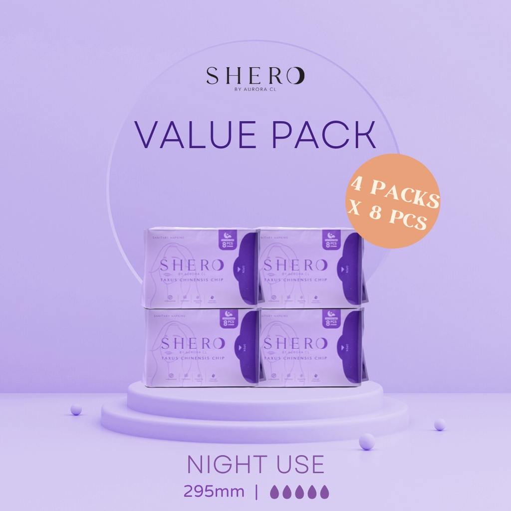SHERO Taxus Chinensis Chip Antioxidant Sanitary Pad - Night Use x ...